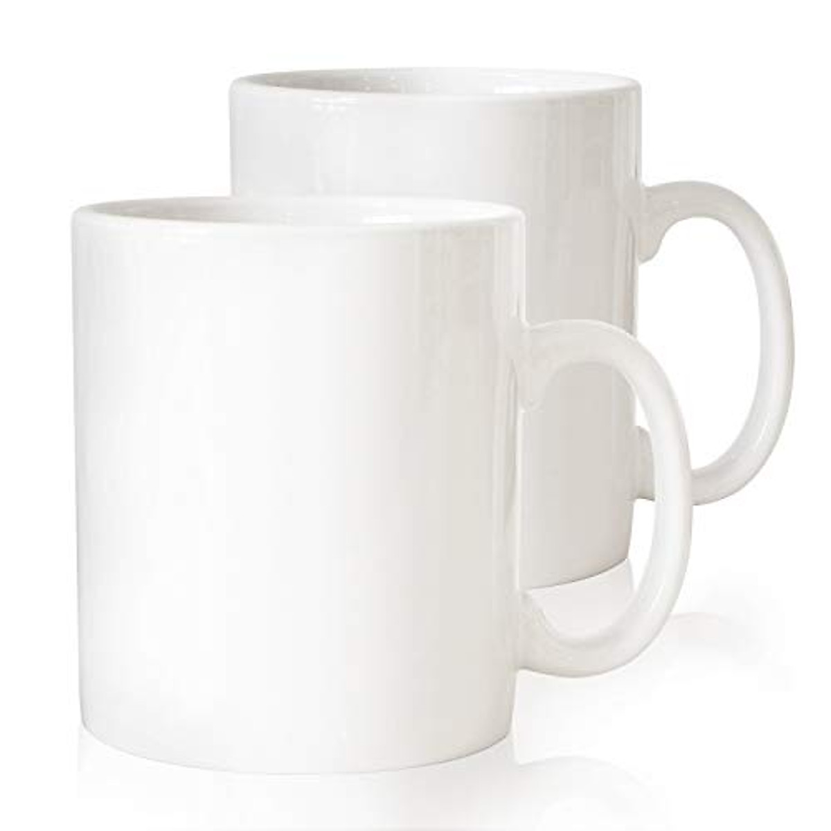 Serami 28oz Super Large White Coffee Mugs. Large Handles and Ceramic Construction, Set of 2