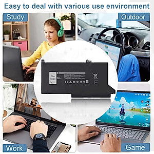 JGTM DJ1J0 42Wh Laptop Battery for Dell Latitude 7000 Series 12 13 14 7290 7280 7380 7390 7490 7480 E7280 E7290 E7380 E7390 E7480 DJ1JO C27RW PGFX4 ONFOH 451-BBZL Replacement Li-ion Battery 11.4V