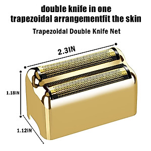 Shaver Replacement Foil and Cutters compatible with BaBylissPRO Barberology Double FXFS2G (Gold)