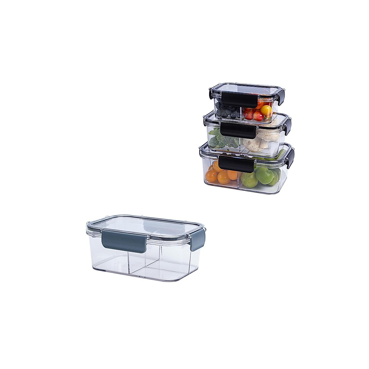 Deals of The Day, Food Storage Containers, Space Saving Keep Reusable, Plastic Food Storage Containers Easily Cleaned, for Microwave Freezer (800ML)