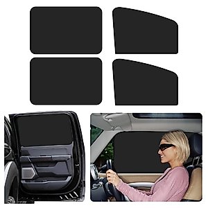 4Pack Car Window Shades with Magnets,Strong-Light Blocking&UV Protection Car Privacy Shades,Universal Essential Interior Accessories for Window Baby,Auto Camping and Napping Curtains