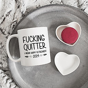 Dokazu Funny Quitter Retirement Gifts for Men, Women Retirement Party Decorations Gag Retired Mugs Gift Ideas for Coworker Leaving, Farell Gifts, Good Bye Gifts for Coworker Ceramic mug 11oz