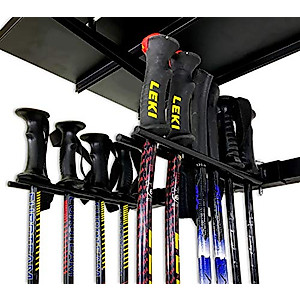 StoreYourBoard Ski Wall Rack and Storage Shelf, Holds 10 Pairs, Ski Wall Mount, Home and Garage Storage Hanger