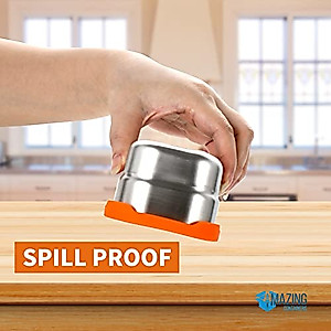 Amazing Containers | Stainless Steel Food Containers with Lids Set of 3 (28 oz, 8 oz, 8 oz) - Steel Lunch Container for Kids - Metal Snack Container Leakproof Lunch Box Sandwich Containers