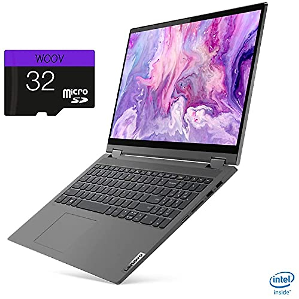 Lenovo Ideapad Flex 5 15.6" 500nits 4K UHD Touchscreen 2-in-1 Business Laptop, i7-1065G7, NVIDIA MX330, Win 10 Pro, Fingerprint, Type-C, Wi-Fi 6, WOOV 32GB MSD Card (16GB RAM | 512GB PCIe SSD)