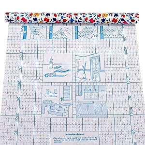 Yifasy 19.7ft Roll Colorful Floral Shelf Liner Peel and Stick Furniture Shelving Paper Removable Wallpaper Drawer Sticker (M-236.2x17.7 Inch)