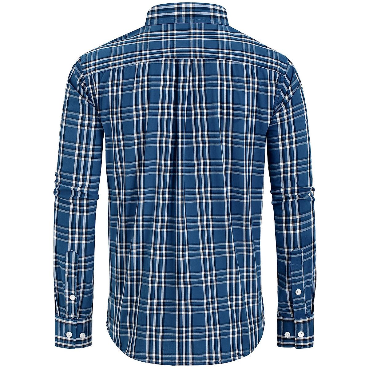 Alimens & Gentle Men's Plaid Button Down Shirts Cotton Long Sleeve Dress Shirts Regular Fit Gingham Shirts
