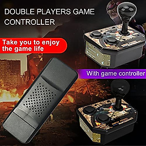 Luqeeg Double Joystick Game Console, Handheld Game Console Arcade Game Console with Various Classic Games Double Player Joystick Game Controller Gaming System, Plug & Play (Black)