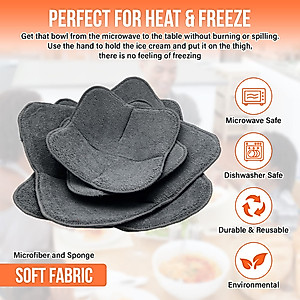 RS Collections 4 Pieces Microwave Bowl or Pot Holders Microwave bowl holder set to keep food warm Heat Resistant Potholder Protector Large Hot Pads Microwave Plate Holder(Gray)
