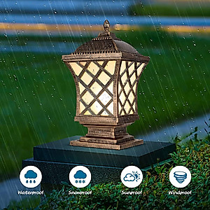 WENZIFI Outdoor Column Lights Modern Pillar Lights IP65 Waterproof Outdoor Post Lights E26 Aluminum Fence Column Lamp Fixtures for Villa Garden Park Lighting Pillar Lamps