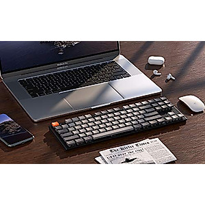 Keychron K1 Bluetooth Mechanical Keyboards,Wireless Mechanical Gaming Keyboard with Low Profile Gateron Blue Switch/White LED Backlight/USB C, 87 Keys N-Key Rollover for Mac Windows PC Gamer-Version 4