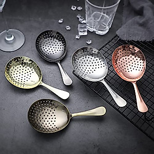 cocktail strainer,bar strainer,julep strainer,cocktail strainer for drinks,for Standard Cocktail Mixing Glass or Cocktail Shaker – Stainless Steel Strainer for Commercial or Home Bar