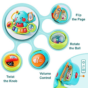 iPlay, iLearn Baby Music Elephant Toys, Toddler Electronic Learning Sensory Toy, Musical Piano Keyboard W/ Lights Sounds, Infant Birthday Gift for 6 9 12 18 24 Months, 1 2 Year Olds Kids Boys Girls