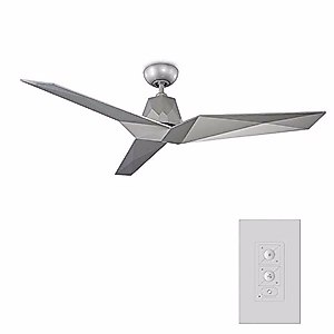 Vortex Smart Indoor and Outdoor 3-Blade Ceiling Fan 60in Automotive Silver with Remote Control works with Alexa, Google Assistant, Samsung Things, and iOS or Android App