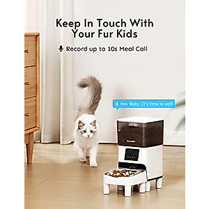 WUIPET Elevated Automatic Cat Feeders - WiFi Enabled Smart Pet Feeder with APP Control for Cats and Dogs - 17 Cups Height Adjustable Pet Dry Food Dispenser with Voice Recorder Up to 10 Meals Per Day
