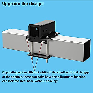 Bolt-on RV Bumper Hitch Receiver Adapter Fits 3-4" Beam, 2" Receiver, Trailer Accessories Best for Mounting Bike Racks & Cargo Carriers