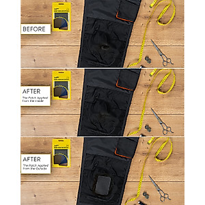 ZEFFFKA Premium Quality Fabric Iron-on Patches Inside & Outside Strongest Glue 100% Cotton Deep Blue Khaki Gray Brown Repair Decorating Kit 12 Pieces Size 3" by 4-1/4" (7.5 cm x 10.5 cm)