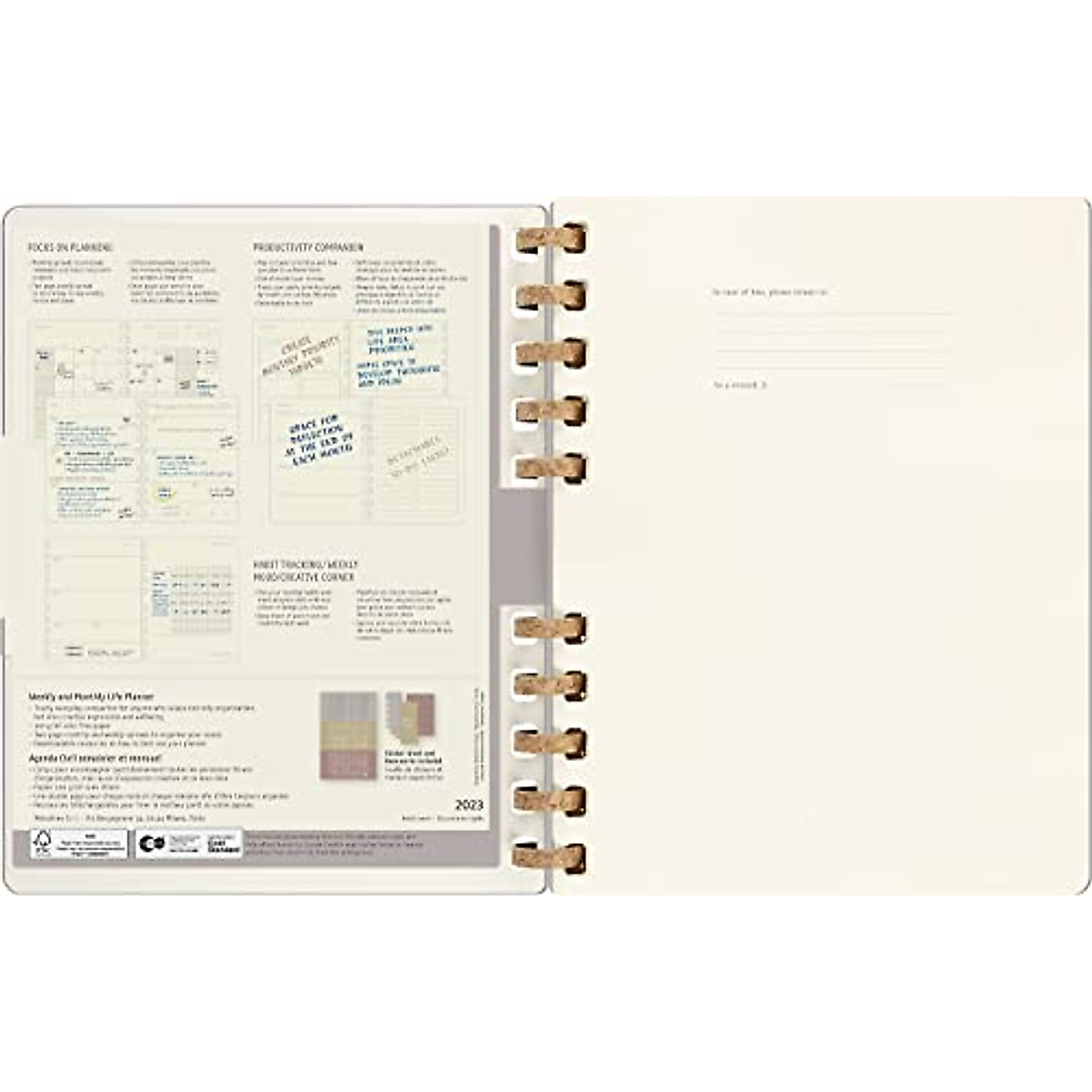 Moleskine Spiral 12 Month 2023 Solar Year Planner, Hard Cover, XXL (8.25" X 11.75"), Smoke