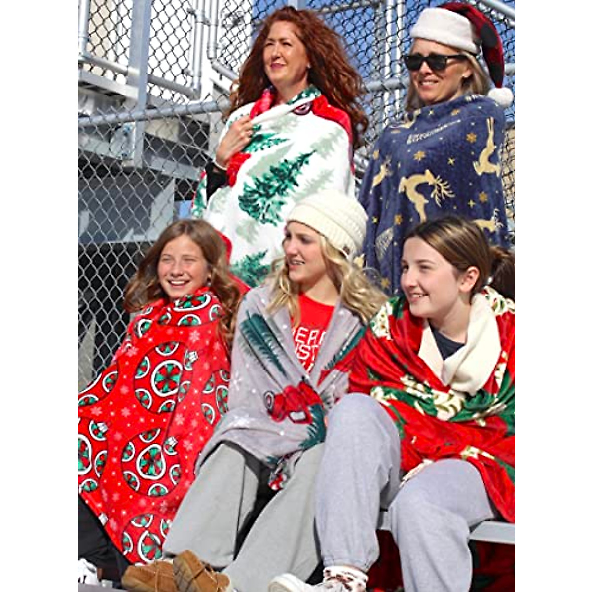 Serafina Home Christmas Holiday Throw Blanket: Country Rustic Red Truck with Tree Design, Picking Out The Tree