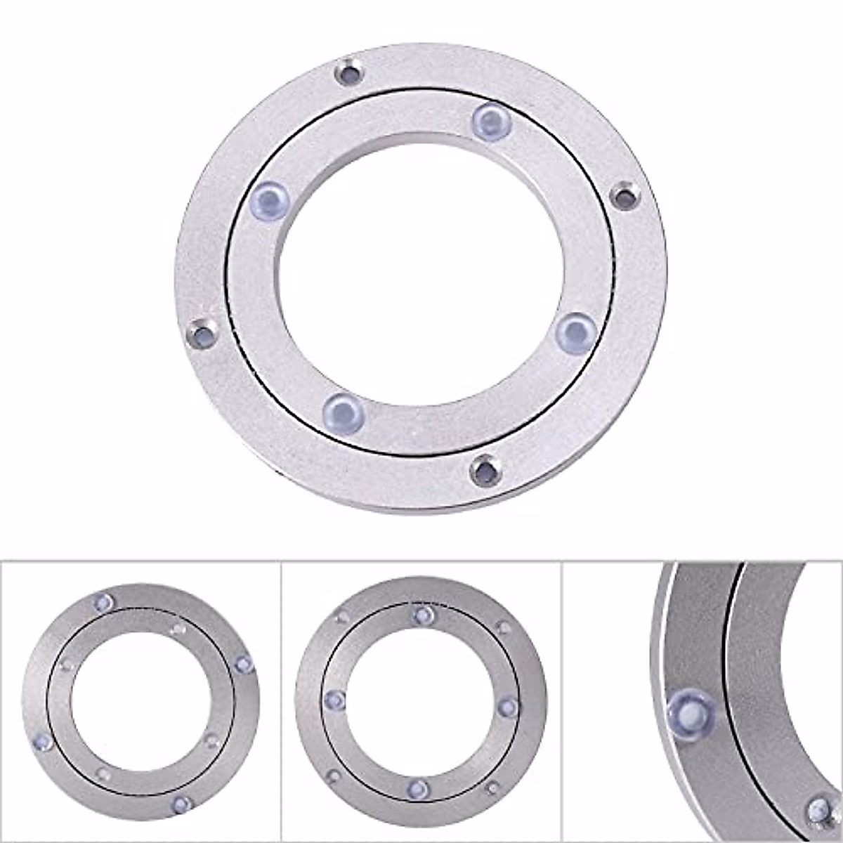 Heavy Duty Lazy Susans Turntable Bearings Rotating Bearing Plate, Aluminium Alloy Round Swivel Plate Susan Hardware for Kitchen Resturant Rotating Table Serving Tray(6 inch)
