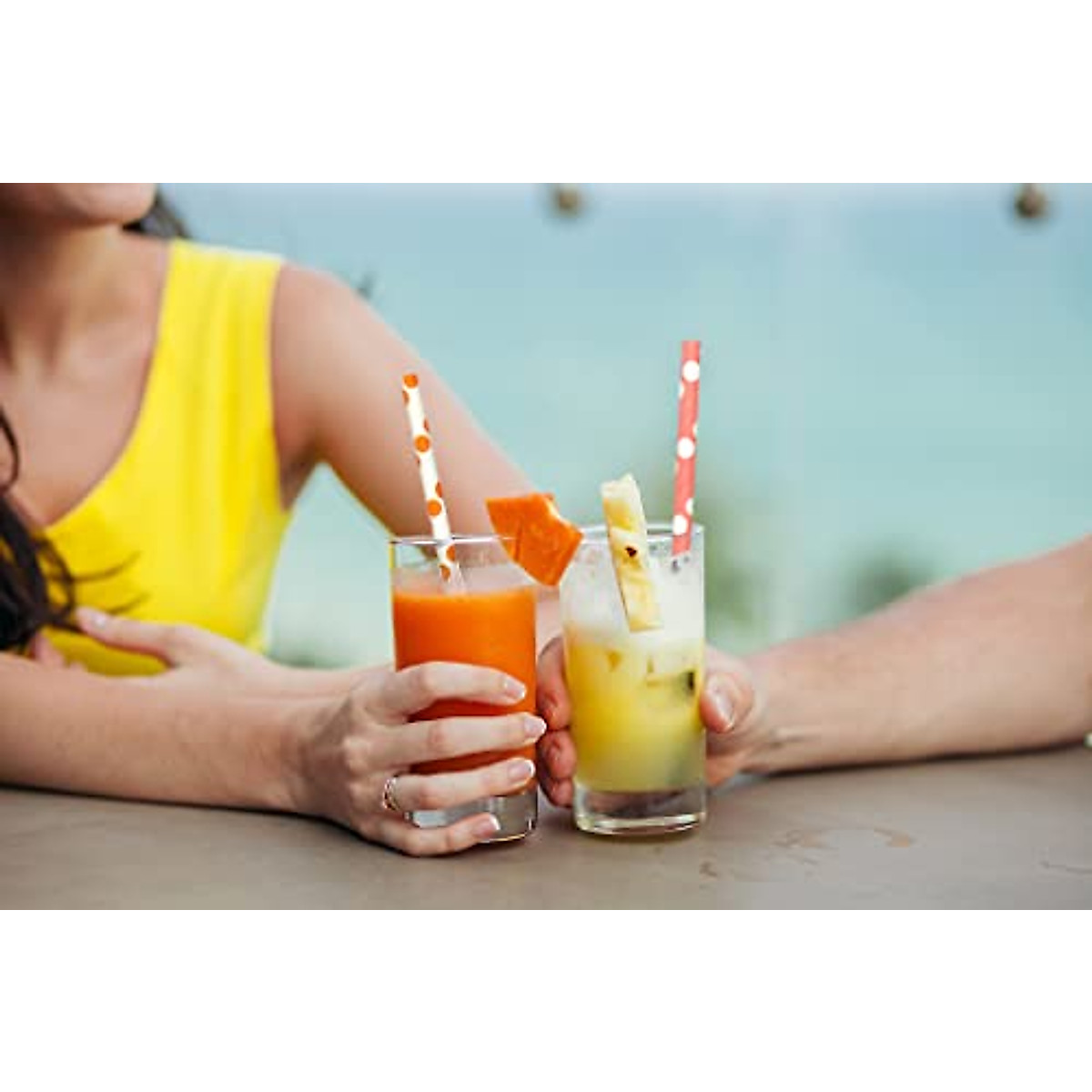 100PCS Rainbow Paper Straws Blue Strips Orange Dot Blue Strips Colorful Disposable Party Straws One-off Drinking Straws for Juices Beverages Shakes Eco-friendly Straw Easter Drink Party Favor Supplies