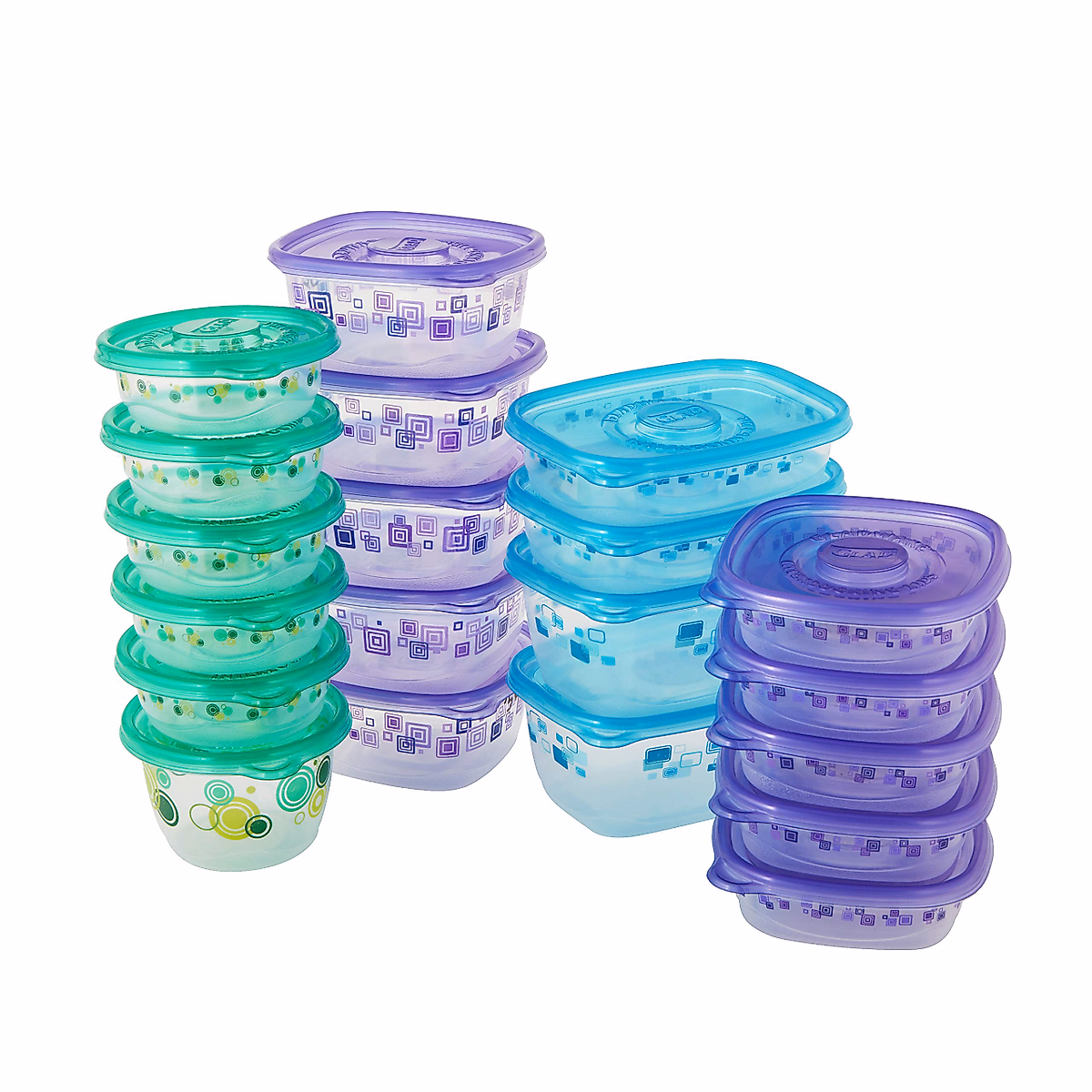 Glad Variety Pack Food Storage Containers for Everyday Use | Large Variety Pack Food Containers | Clear Food Storage Containers Freezer Safe, Microwave Safe, Dishwasher Safe, 20 Count, BB13611