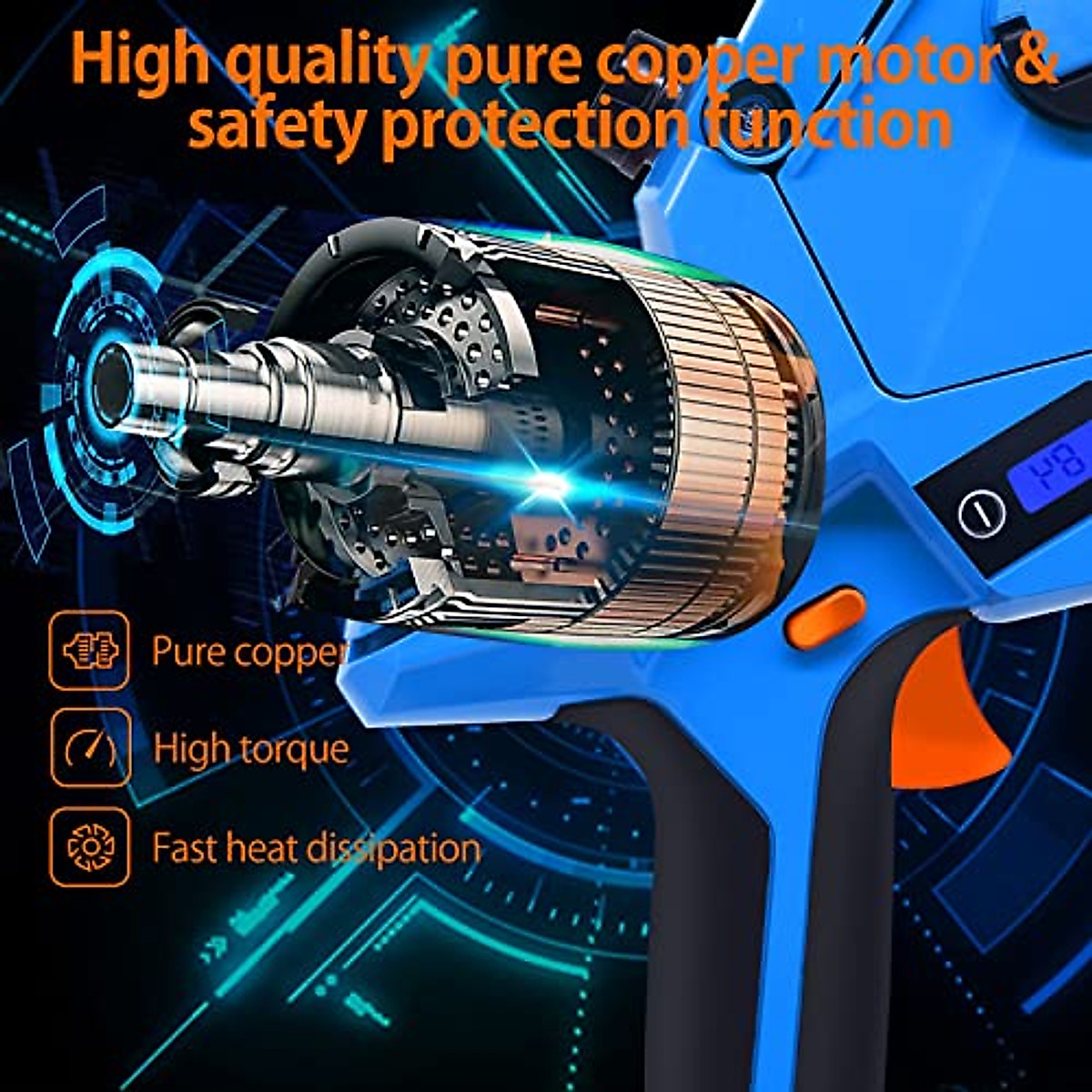 Mini Chainsaw,6 Inch Mini Chainsaw Cordless,36V Battery Chainsaw with Security Lock,Handheld Electric Chainsaw Cordless for Tree Trimming Branch Wood Cutting 2 Batteries, 2 Chains Included