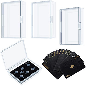 Jetec 3 Pieces Playing Card Case Clear Blank Card Deck Box Holder Plastic Playing Game Card Storage Box Holder for Bank Card, Business Card, Game Card