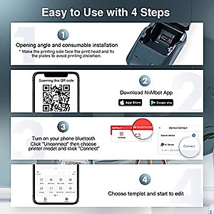 2 Inch Label Printer B1 with Tapes, Bluetooth Thermal Labels Maker Small Business Sticker Printers, Suits for All Purpose Labels Barcode Price Text, Compatible with iOS & Android