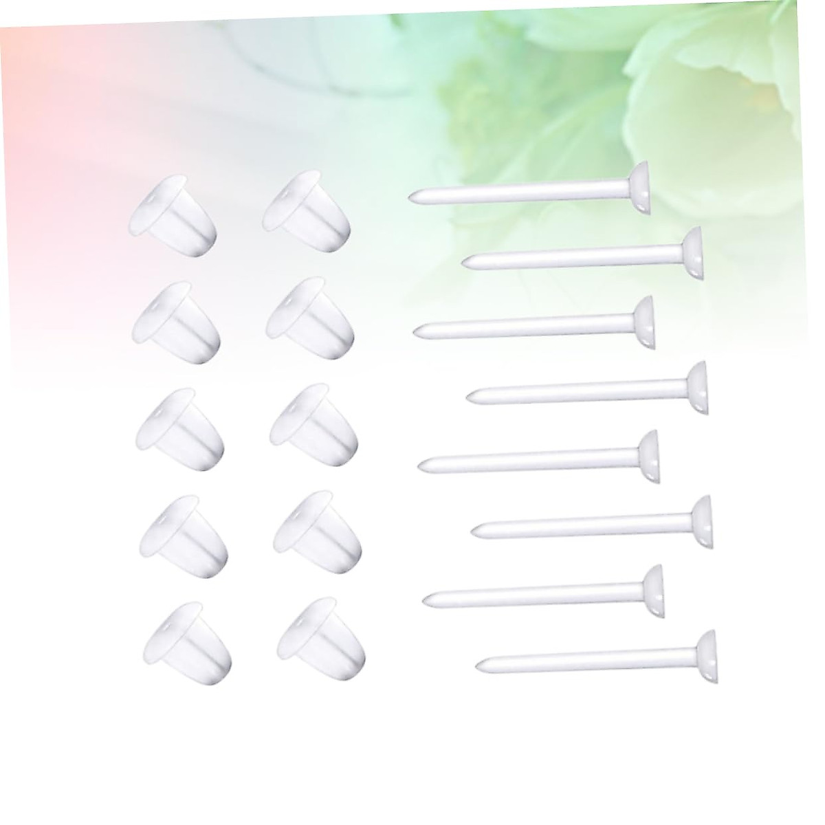 ABOOFAN 100 Pcs Plastic Post Earrings Earring Posts and Backs Clear earings Clear Stud Earrings Fashion Earrings Stud earings Head findings Earring pins Earrings Blank Stud Jewelry