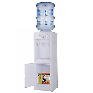 Water Cooler Dispenser, Water Cooler for 5 Gallon Bottles Top Loading Water Cooler w/Child Safety Lock&Removable Drip Tray Holds 3 Gallon Bottles for Home Office School, White