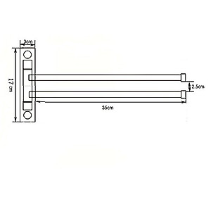 Sumnacon™ Silver Stainless Steel Wall-Mounted Towel Rail Swivel Bars Bathroom Towel Rack Hanger Holder Organizer (2 Bar)