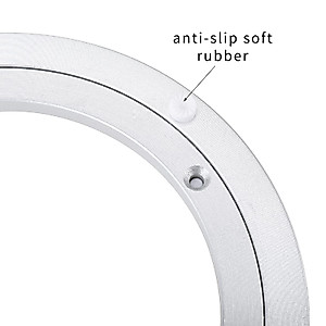 HOMOKUS Lazy Susan Hardware Aluminum Heavy Duty Rotating Turntable Bearing Table Base Round Swivel Plate Hardware for Glass Granite or Dining Table (10 INCH)