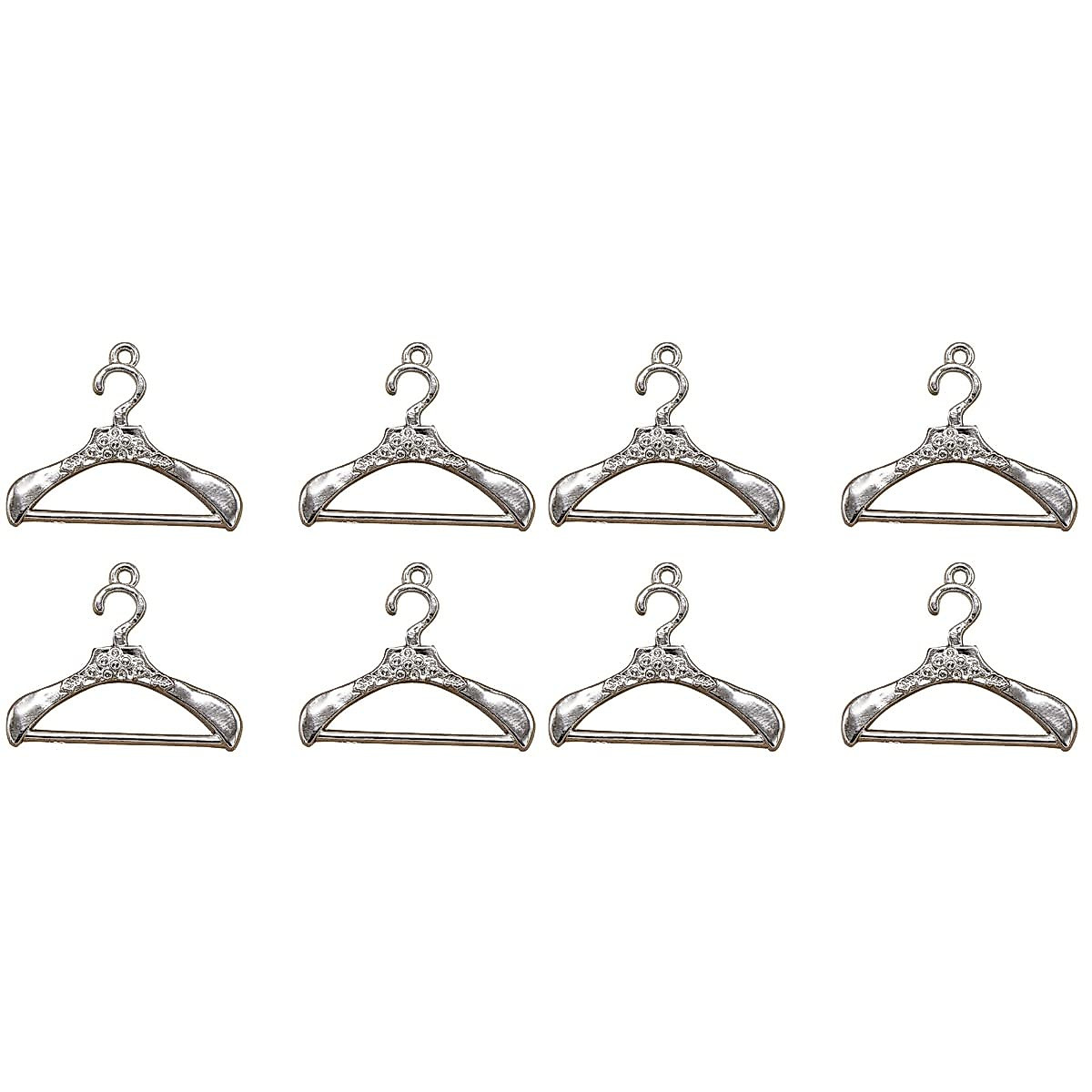 KESYOO 40Pcs Mini Hangers for Crafts Alloy Doll Hangers Miniature Hangers Pendant Charms DIY Jewelry Making Accessories for Necklace Bracelet Antique Silver