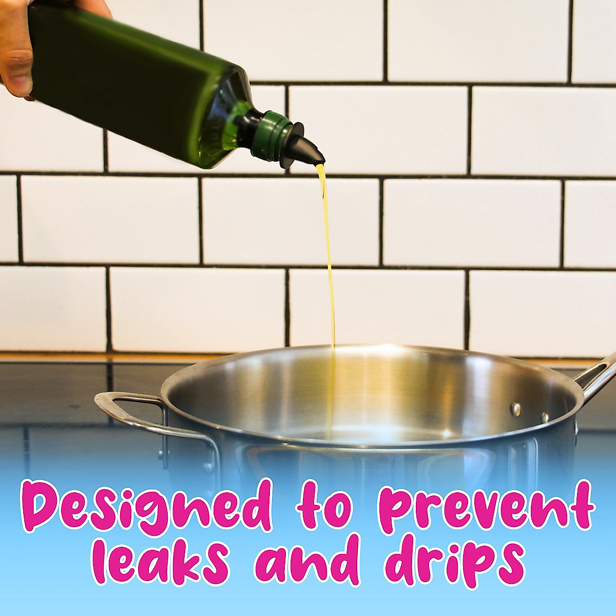 Hawaiian Shaved Ice 3 pack Free Flow Pourers, for Snowcone Syrup, Plastic Bottle Spout for Mixed Drinks, Snow Cone, Mochas & Latte Flavor - Black