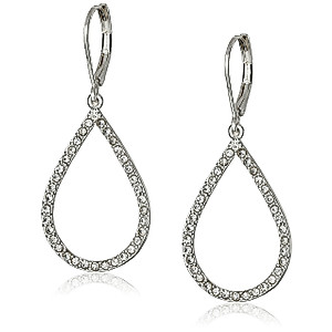 Anne Klein Ready To Shine Silver-Tone/Crystal Teardrop Earrings