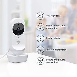 Motorola Connect20-2 Video Baby Monitor with Two Cameras – 4.3" Parent Unit and Wi-Fi Viewing for Baby, Elderly, Pet - 2-Way Audio, Night Vision, Temperature Sensor, Digital Zoom