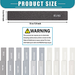 Honoson 40 Pcs Polishing Sticks Sanding Sticks for Plastic Models Metal and Wood Buffing Sanding Tools Sandpaper Sanding and Polishing Accessories Mini Finger Sander (Low Grits and High Grits,Mold)