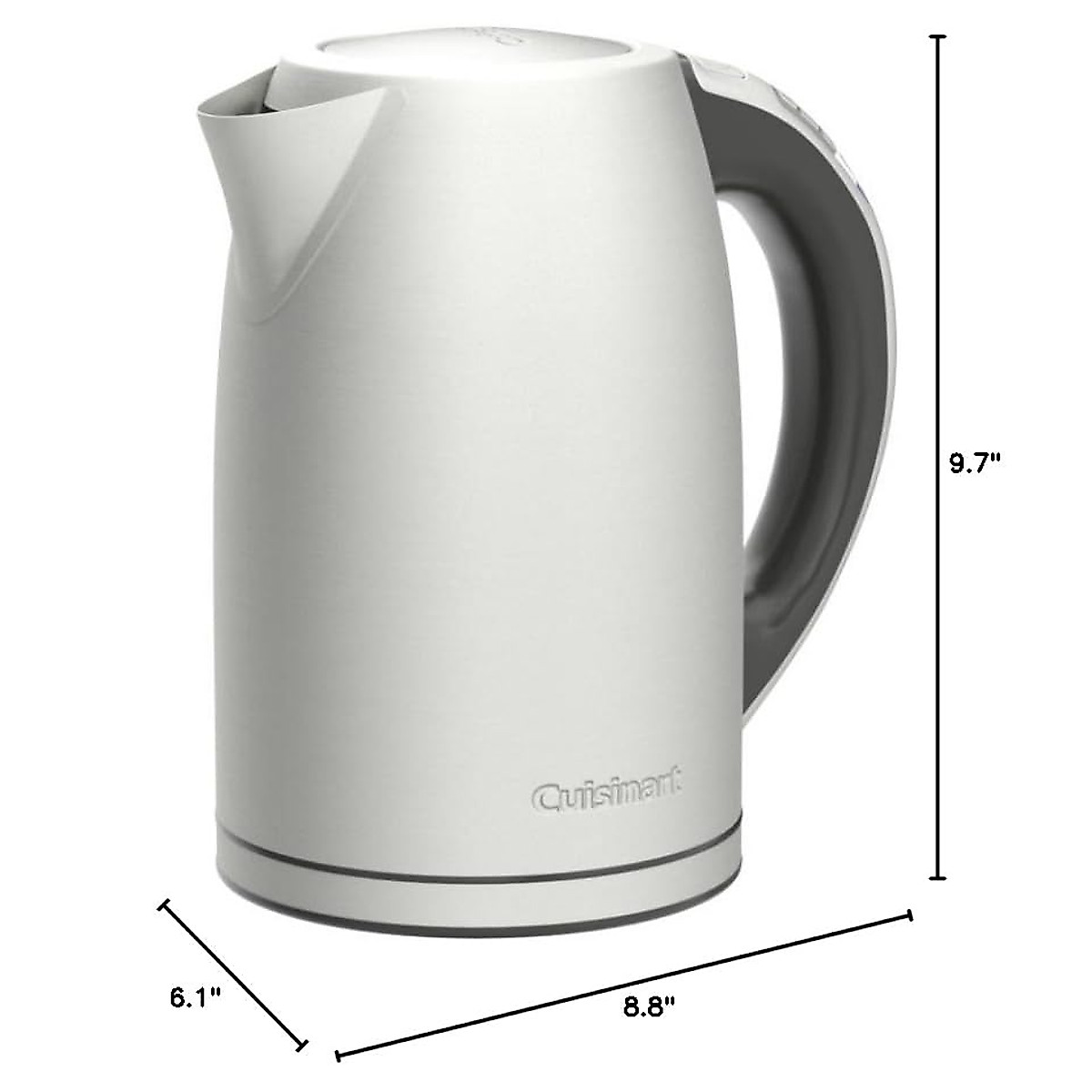 Electric Kettle by Cuisinart, 1.7-Liter Capacity, Cordless 1500-Watts for Fast Heat Up, Stay Cool Non-Slip Handle, Stainless Steel, CPK-17P1