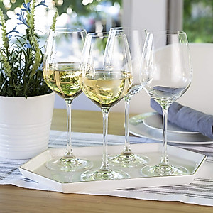 Spiegelau Salute White Wine Glasses, Set of 4, European-Made Lead-Free Crystal, Classic Stemmed, Dishwasher Safe, Professional Quality White Wine Glass Gift Set, 16.4 oz