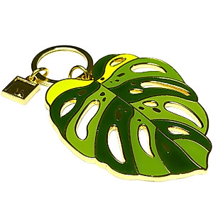 ArtAK Plant Keychains for Women Cute Keychain Key Chain Plant Lover Gifts Plant Lady (Gold Monstera)