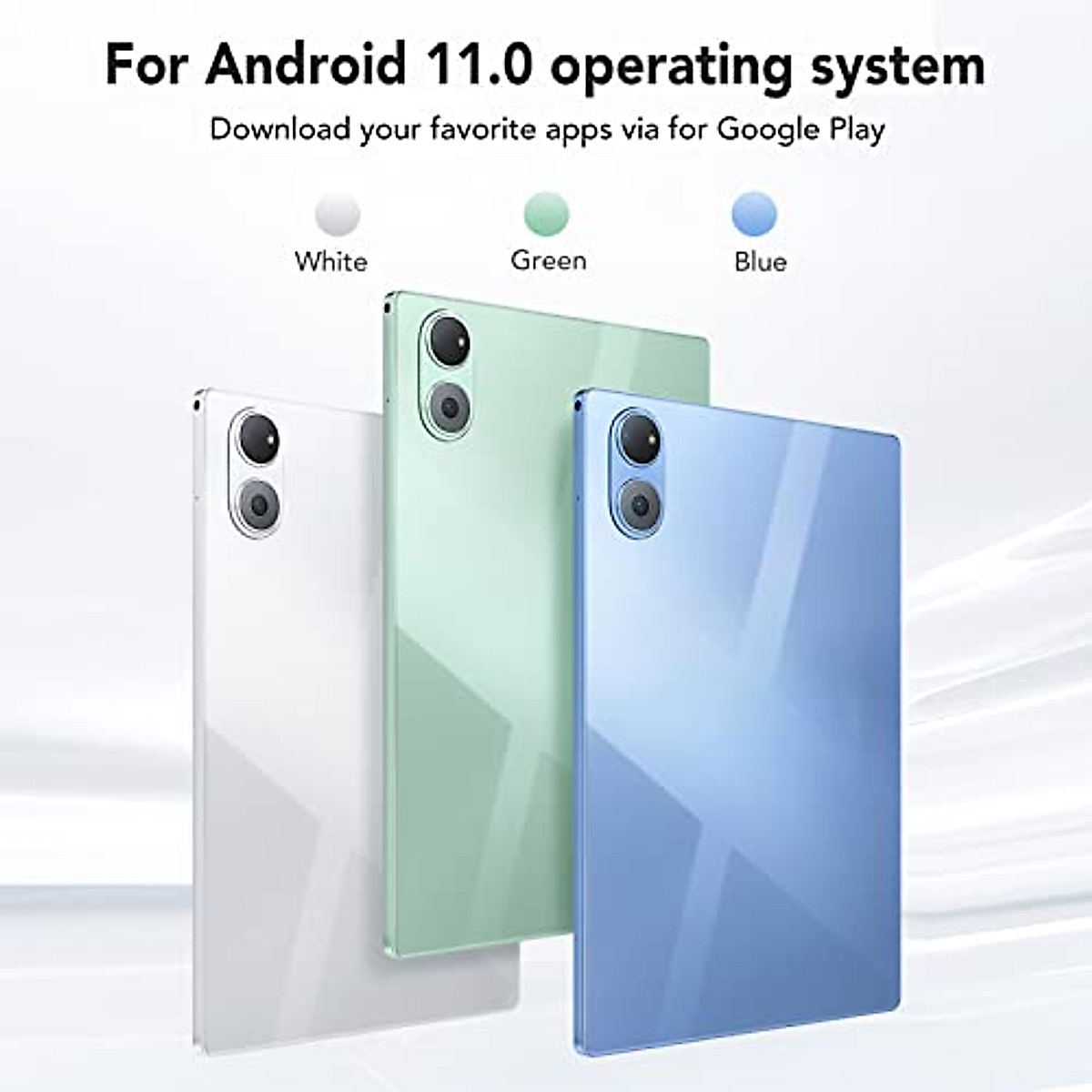 10.1 Inch Android 11 Tablet, 2.4 5G WiFi 8 RAM 128GB ROM 1920x1200 MT6755 Octa Core Processor Tablet AU Plug 100‑240V (Green)