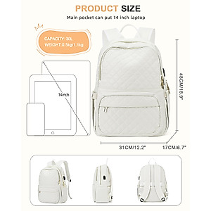 suradar Laptop Backpack for Women,Waterproof Backpack Purse Womens Business Computer Work Backpack Casual Daypacks University Backpacks Fits 15.6 Inch Laptop Bag Beige