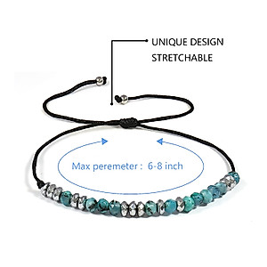 Inspiration Morse Code Bracelet Healing Bracelet Natural Stone Bead Bracelet Code Words Gifts For Daughters, Sisters, Moms,Grandmothers Gifts For Women Couple Birthday Present(turquoise)