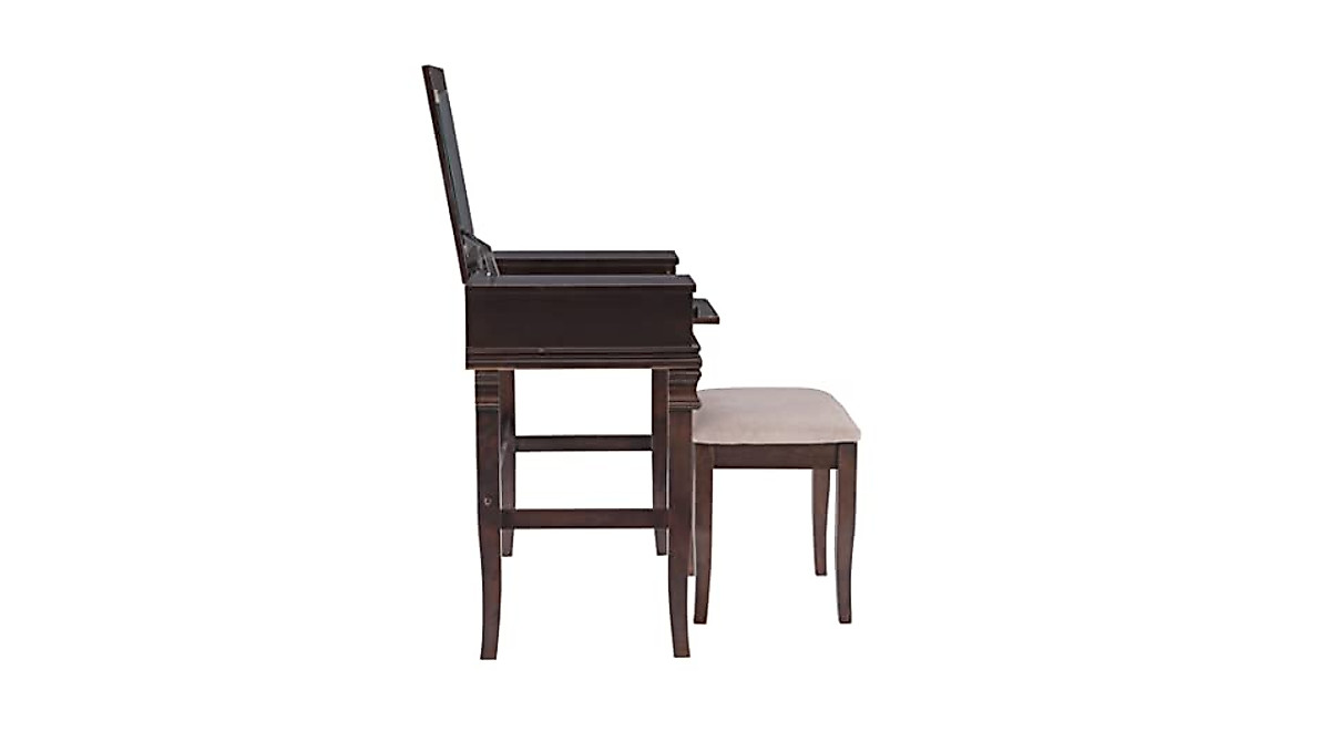 Linon Angela Walnut Vanity Set - Elegant & Functional