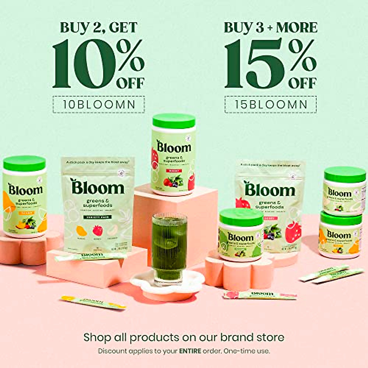 Bloom Nutrition Super Greens Powder Smoothie & Juice Mix - Probiotics for Digestive Health & Bloating Relief for Women, Digestive Enzymes with Superfoods Spirulina & Chlorella for Gut Health (Coconut)