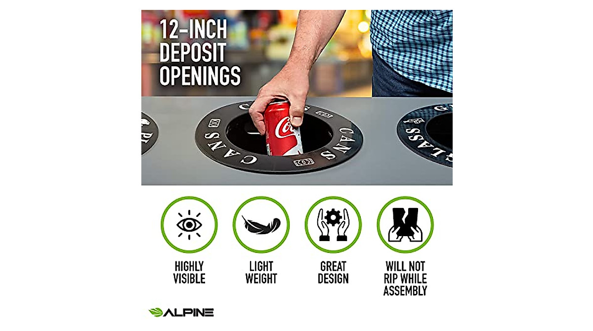 Alpine Double Recycling Center - 56 Gal Commercial Recycle Bin