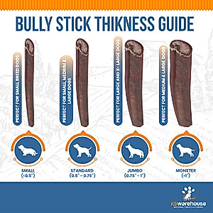 K9warehouse Braided Bully Sticks for Dogs - 12 inch (3 Count)