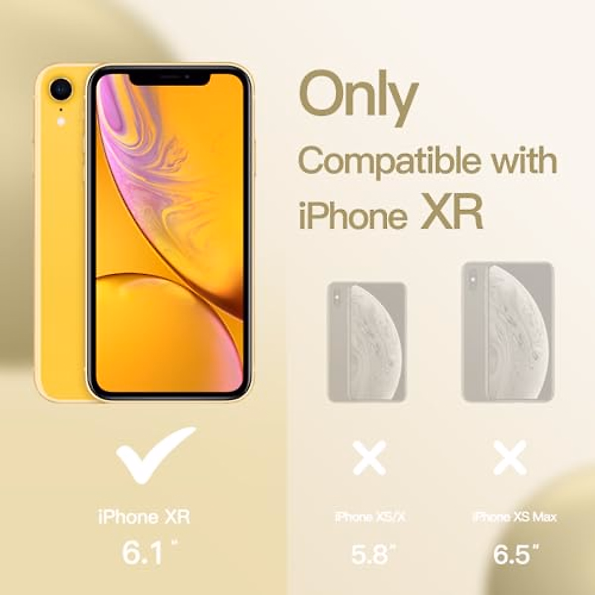 JETech Silicone Case for iPhone XR, 6.1-Inch, Silky-Soft Touch Full-Body Protective Case, Shockproof Cover with Microfiber Lining (Yellow)