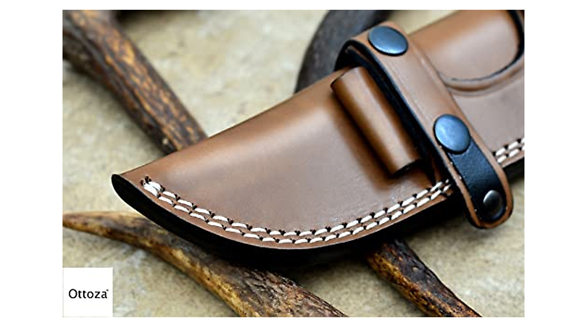 Ottoza Handmade Leather Knife Sheath RIGHT HAND Bushcraft Knife Sheath - Hunting Knife Sheath ...